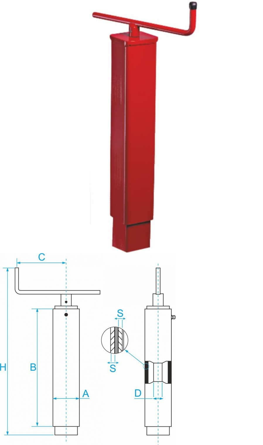 Parking Jack “Heavy Type” without Foot Plate – Jrs Parts