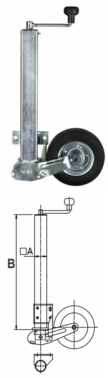 Trailer Automatic Jockey Wheel Square Design - JRS Parts
